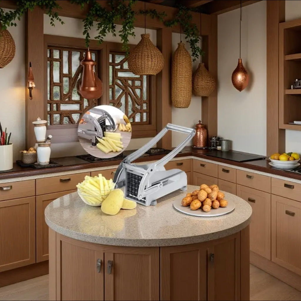 Stainless Steel MultiFunctional French Fry & Vegetable Cutter Multi-Pu