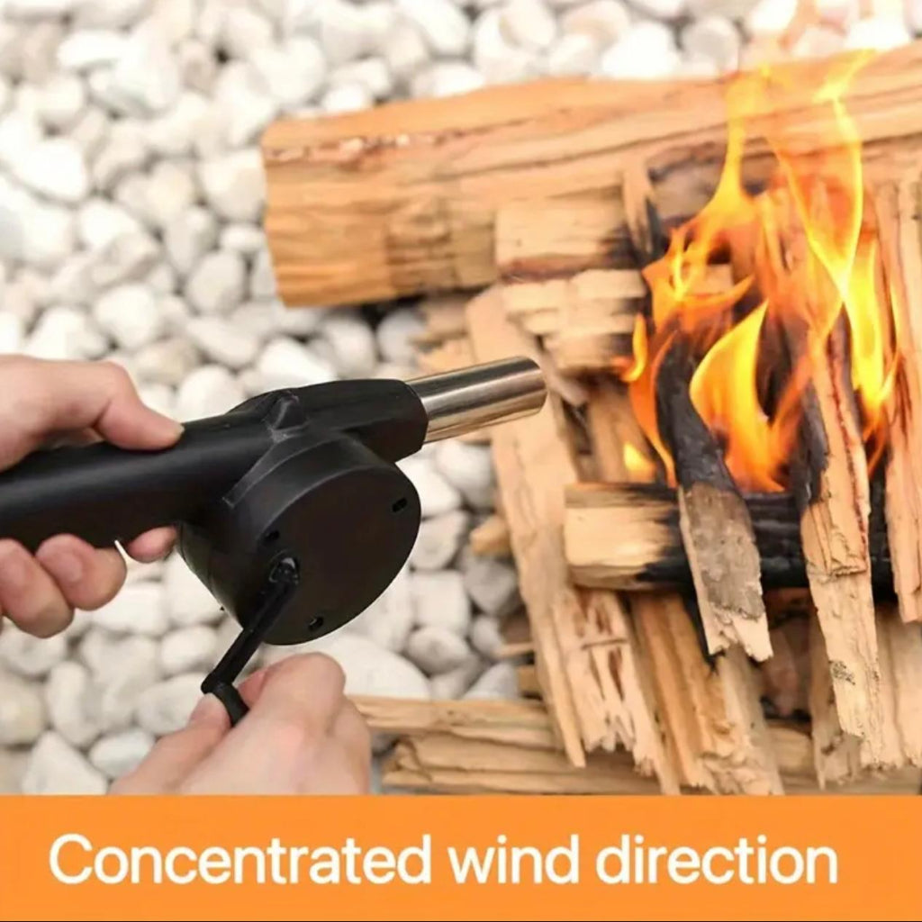 Manual Handheld Charcoal Starter Fan – High-Heat Resistant BBQ Blower