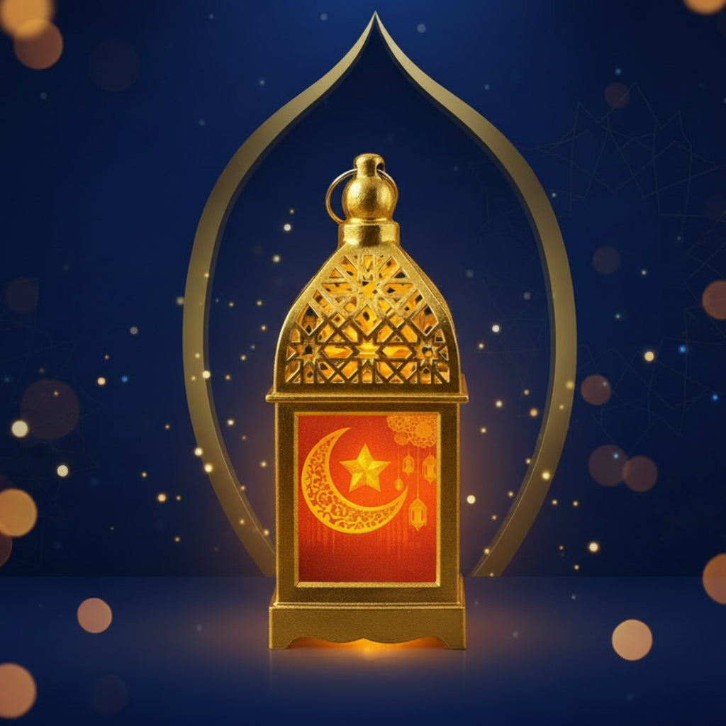 Islamic Ramadan & Eid Hanging Lanterns – Star & Moon Battery-Powered D