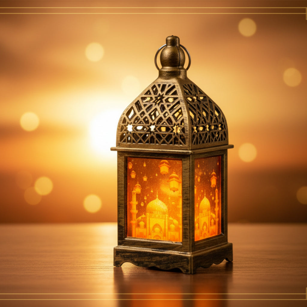 Islamic Ramadan & Eid Hanging Lanterns – Star & Moon Battery-Powered D